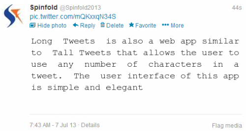 using long tweets - Spinfold using long tweets - Spinfold